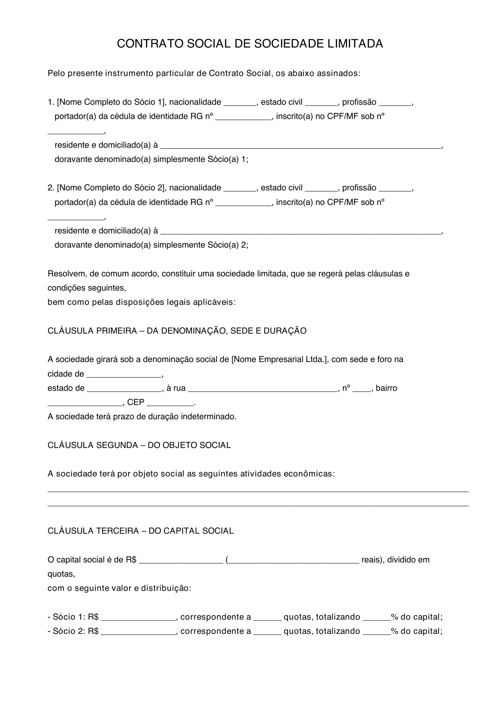 Modelo De Contrato Social